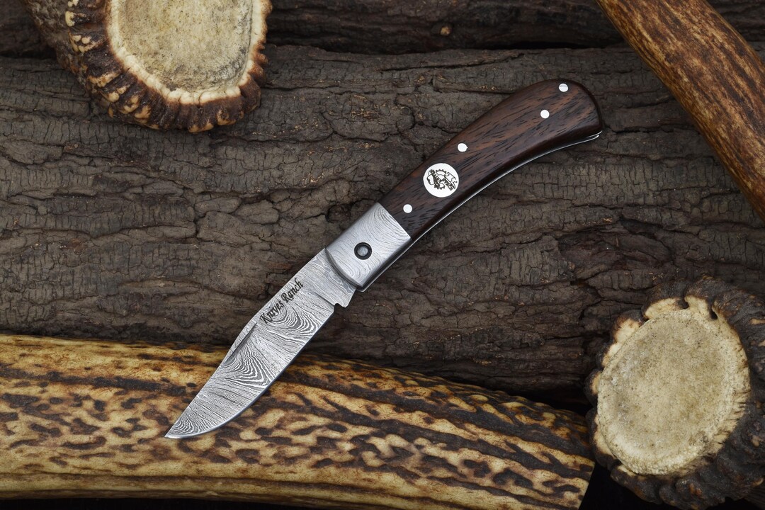 Knives Ranch Classic Clipped Point Pocket Knife - Slip Joint - Damascus ...