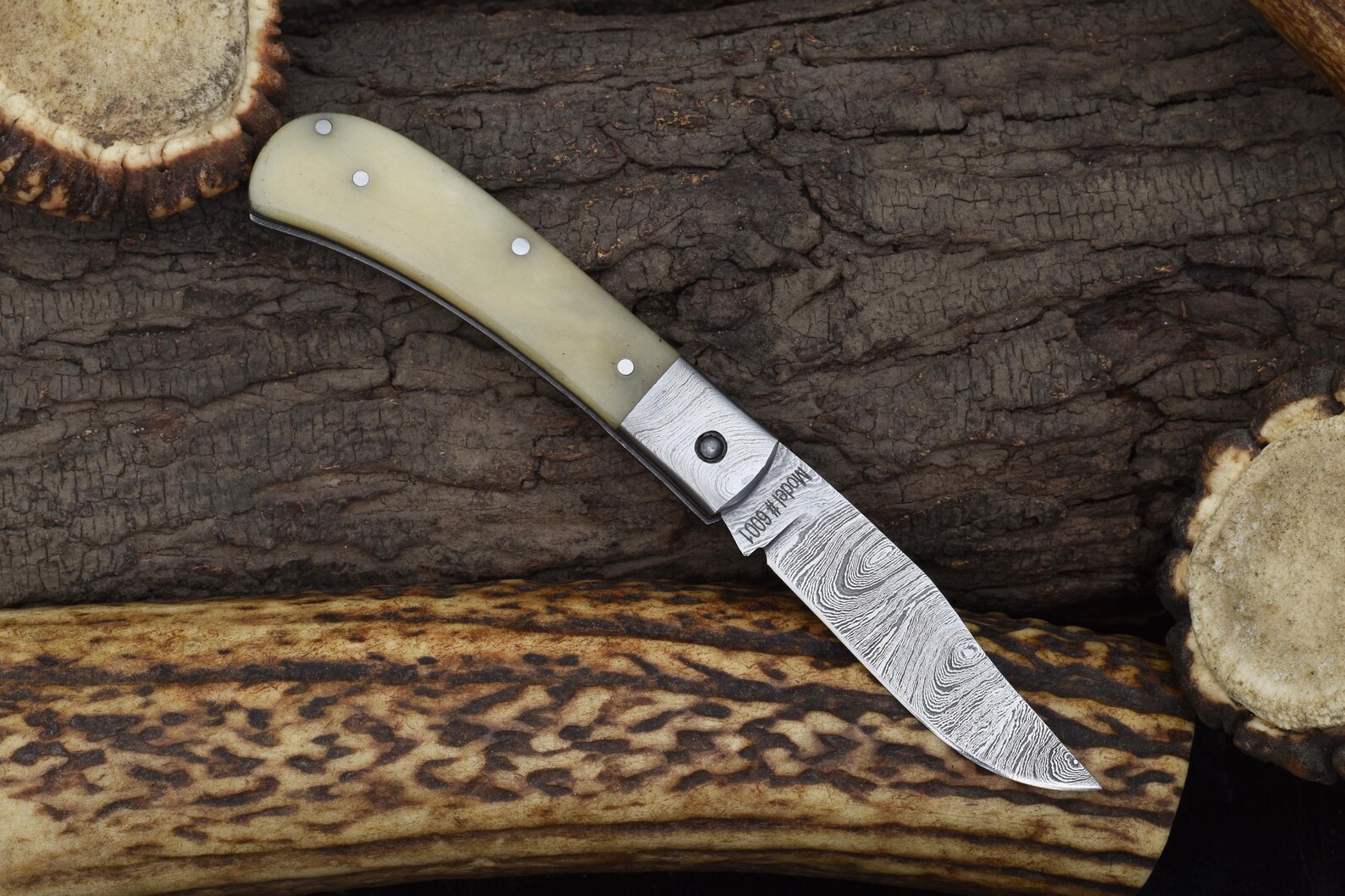 Knives Ranch Classic Clipped Point Pocket Knife - Slip Joint - Damascus ...