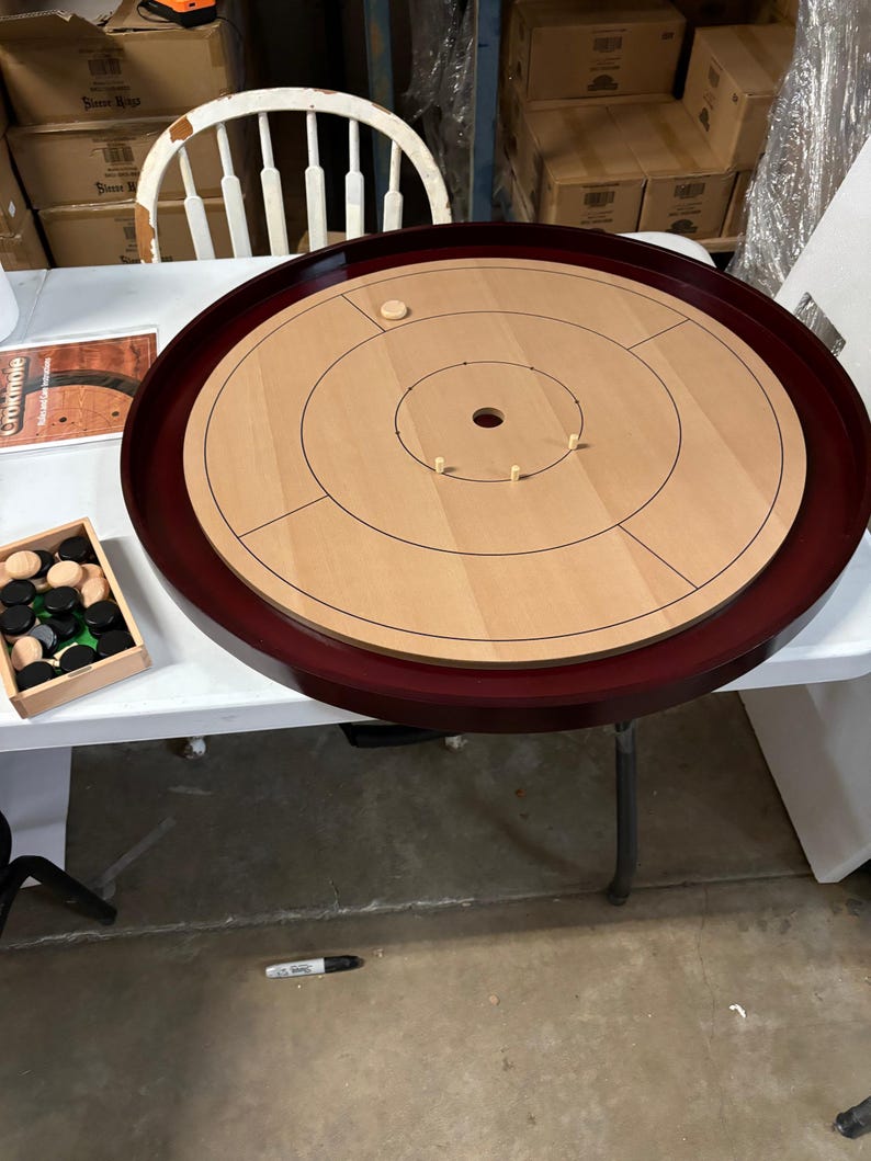 Mahogany Tournament Edition Crokinole Board 2024 + Black Carrying Case ...