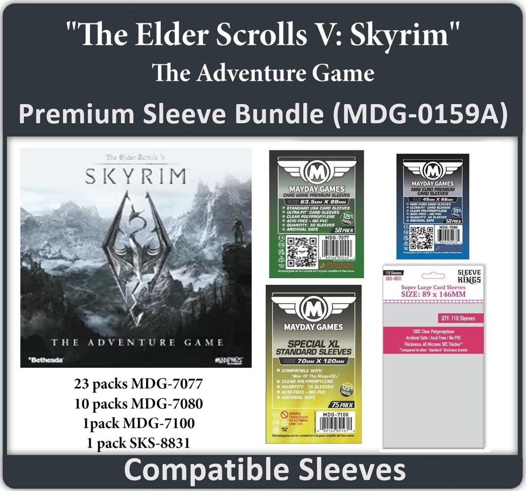 The Elder Scrolls V: Skyrim – the Adventure Game Card Sleeve Bundle - Etsy