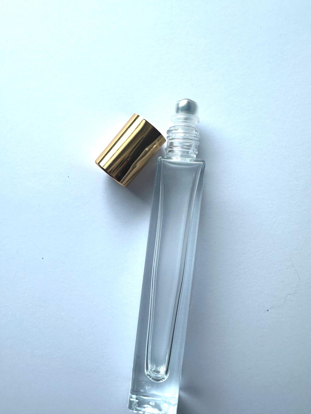 Large Square Glass Perfume Roller Bottle With Gold Lid for Essential Oils, Cosmetics, Perfume - Etsy