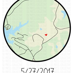 Minimalist Digital Map Drawing, Custom Map - Etsy