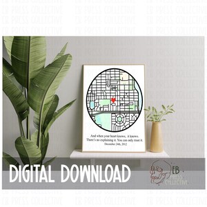 Minimalist Digital Map Drawing, Custom Map - Etsy