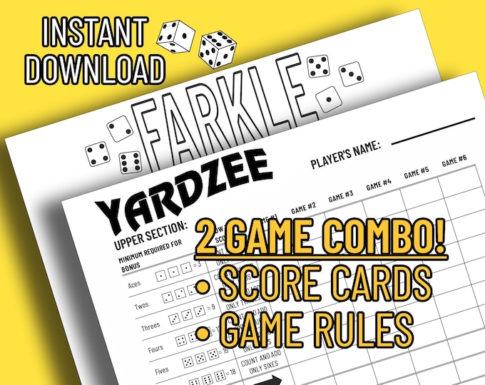Farkle Score Card Printable File With Blank Spaces to Add Your Own ...