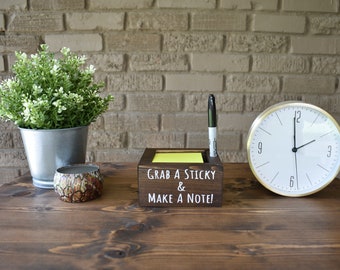 Wood Sticky Note Holder - Etsy