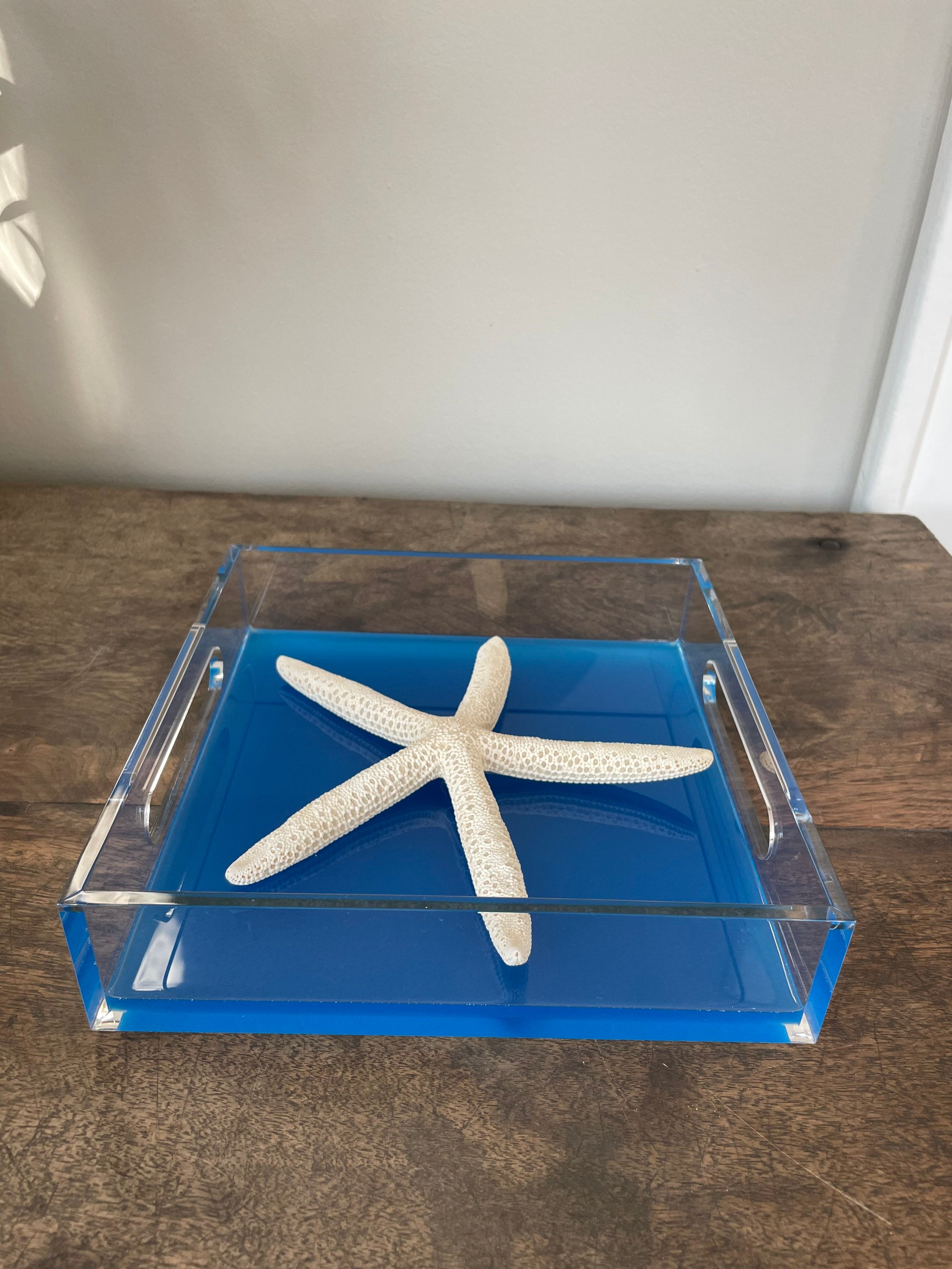 Neon Blue Acrylic Tray With Handles - Etsy
