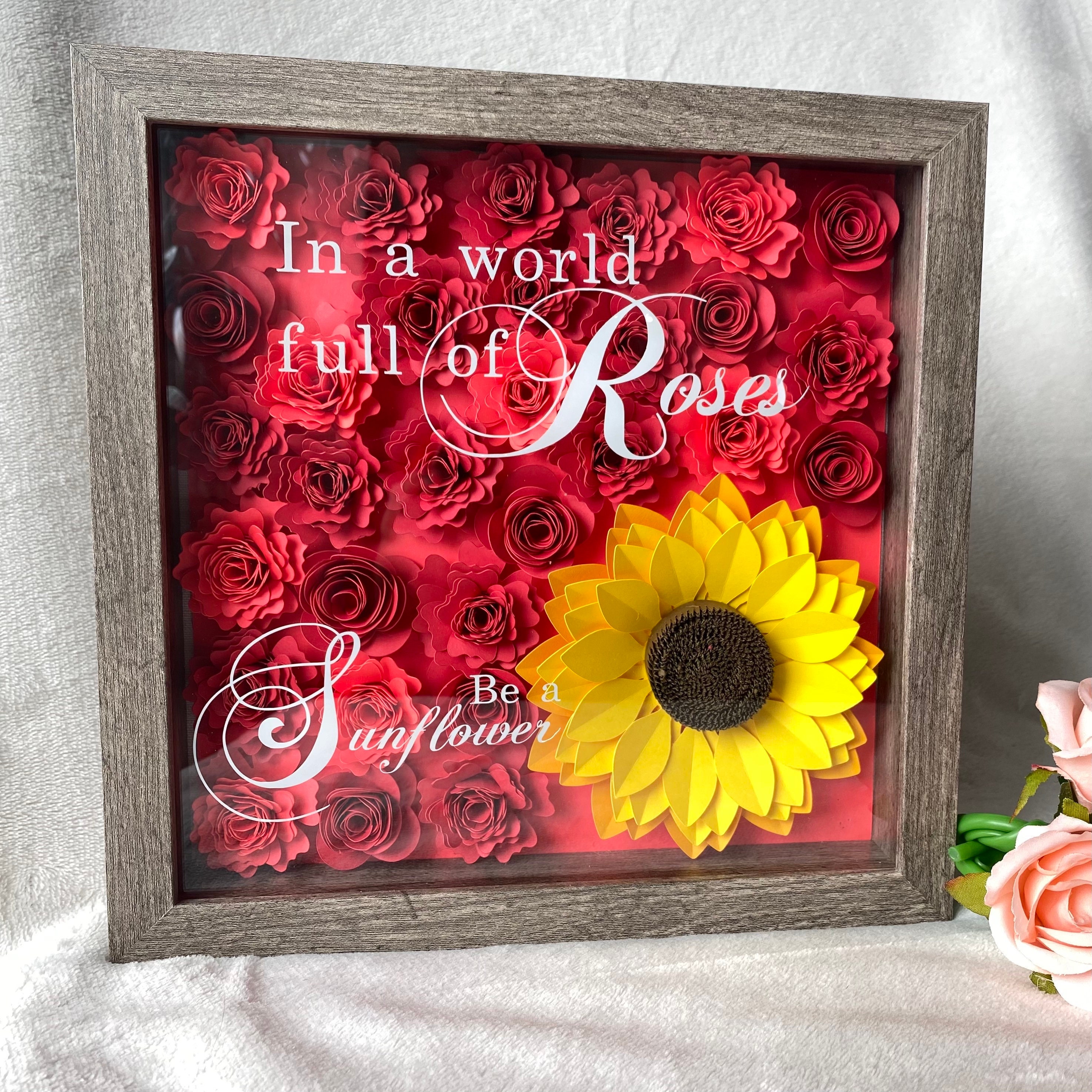 Be a Sunflower / Shadow Box /sundflower / Mom Gift / Custom - Etsy