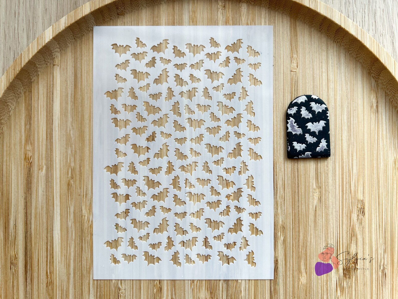 Polymer Clay Texture Sheet Mylar Stencil Bat Design - Etsy