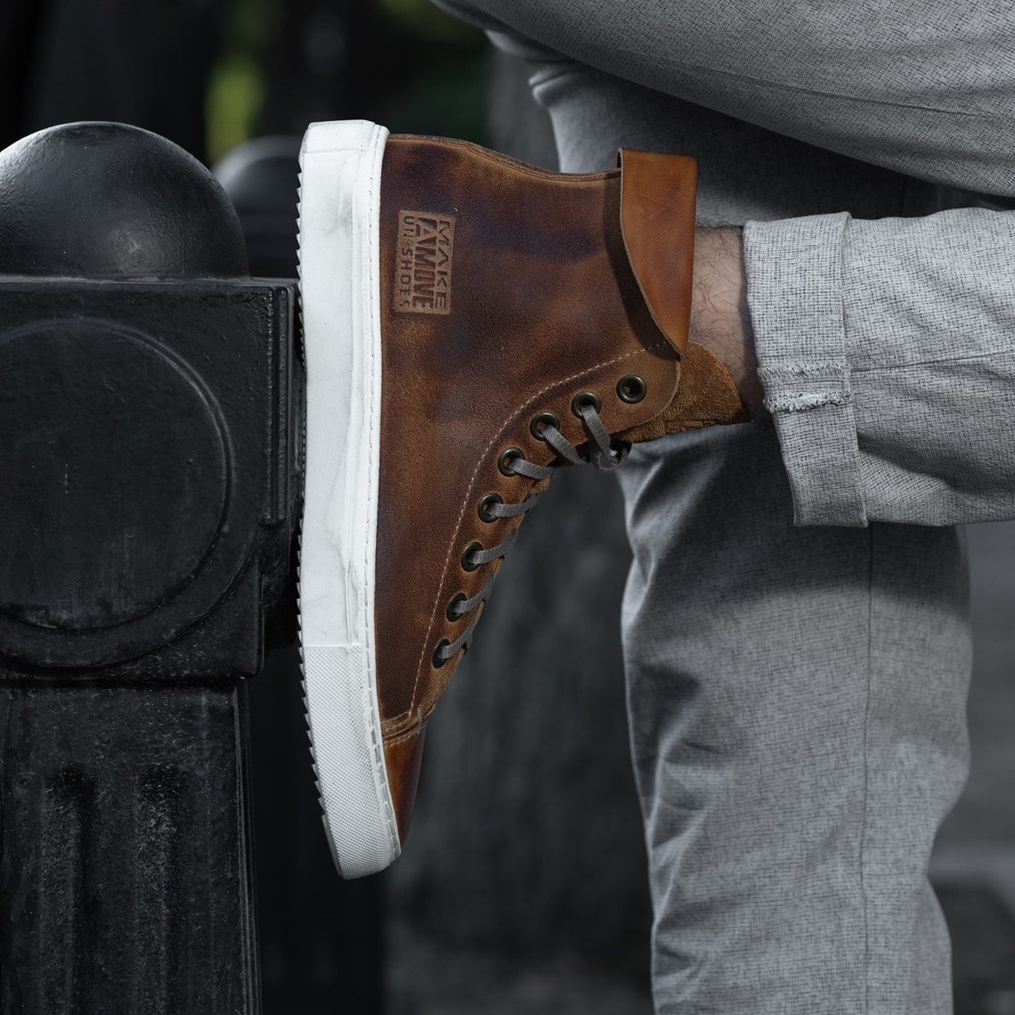 Handmade Leather Shoes/ High-top Shoes/ Casual Shoes - Etsy