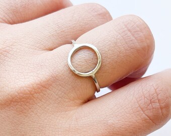 Silver Circle Ring | Etsy