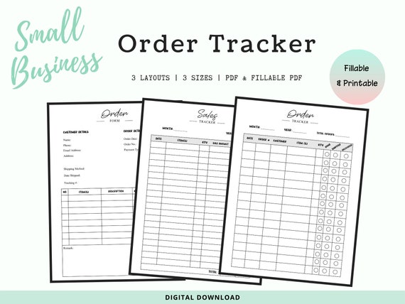 Fillable Order Log Tracker Template Order Tracker Printable - Etsy