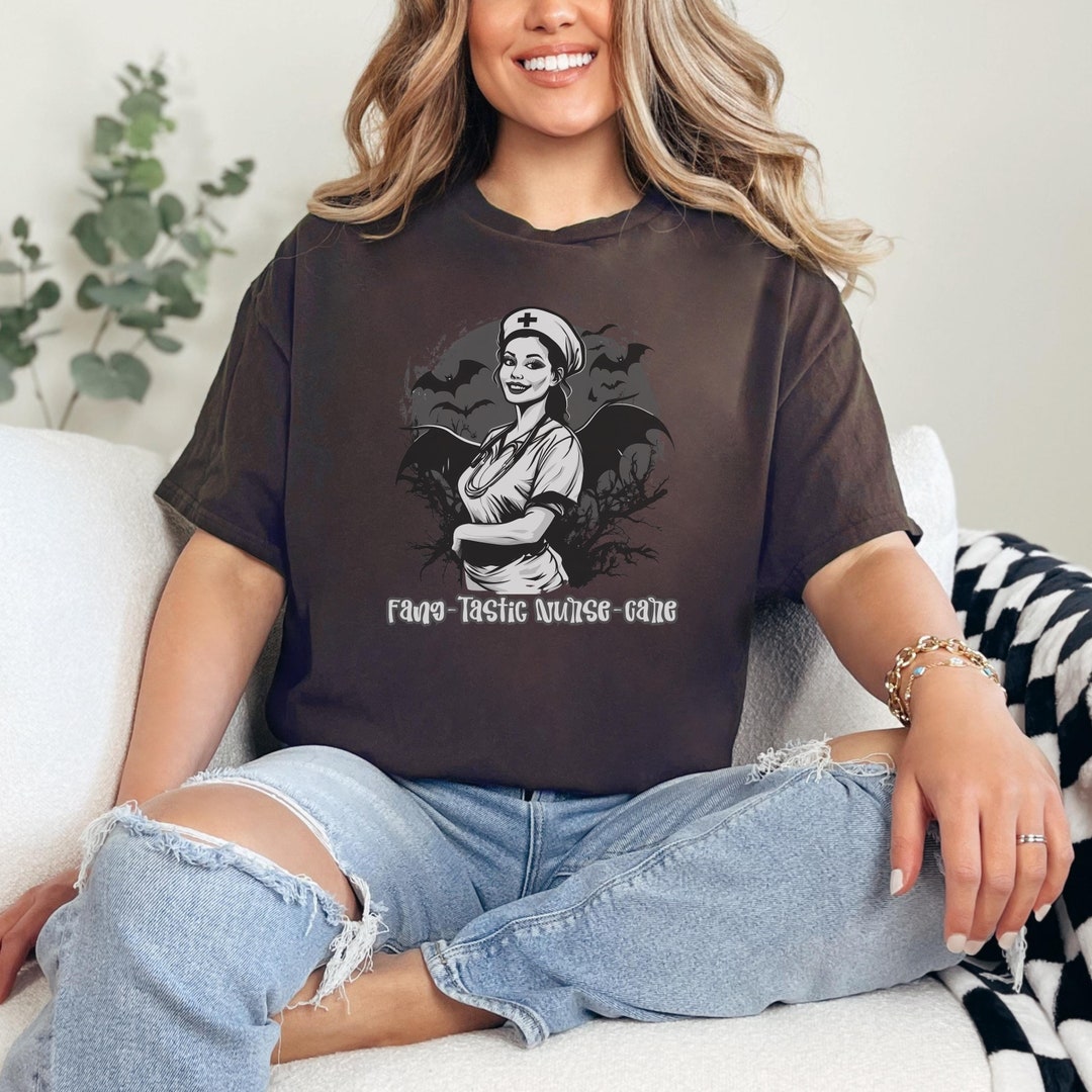 Fang-tastic Nurse Care Scary Nurse Halloween Costume Creepy Nurse Bat ...