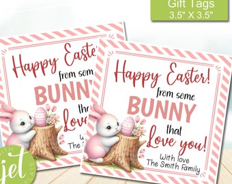 Easter Bunny Printable Gift Tags, Kids Easter Morning, Some Bunny Loves ...