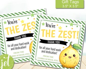 You're the Zest Thank You Tags, Employee Appreciation, Lemon Candies ...
