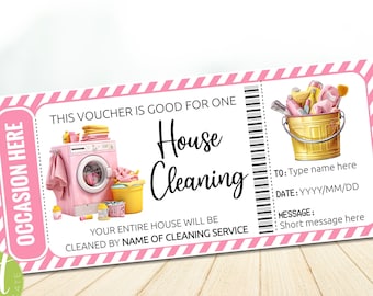 House Cleaning Coupon Voucher INSTANT DOWNLOAD EDITABLE - Etsy