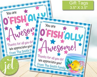 Goldfish Gift Tags, O'fish'ally Awesome, Teacher Appreciation Week ...