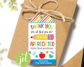 Teacher Appreciation Tags, Teacher Appreciation Gift Tags Printable ...