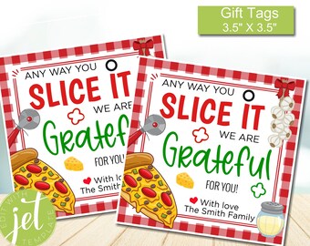 Pizza Gift Tag Teacher Appreciation, Instant Download, Editable PTO PTA ...