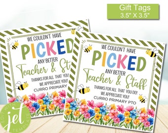 Teacher Gift Tags, Floral Couldn't Have Picked a Better Teacher ...