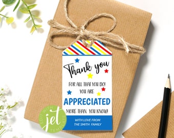 Thank You Gift Tags, Teacher Staff Employee Nurse Volunteer Staff ...