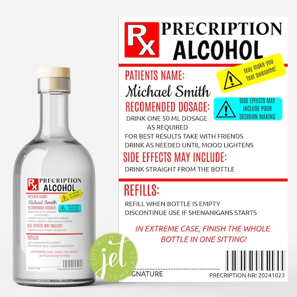 Alcohol Label - Etsy
