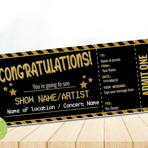 Congratulations Plane Ticket Template - Etsy