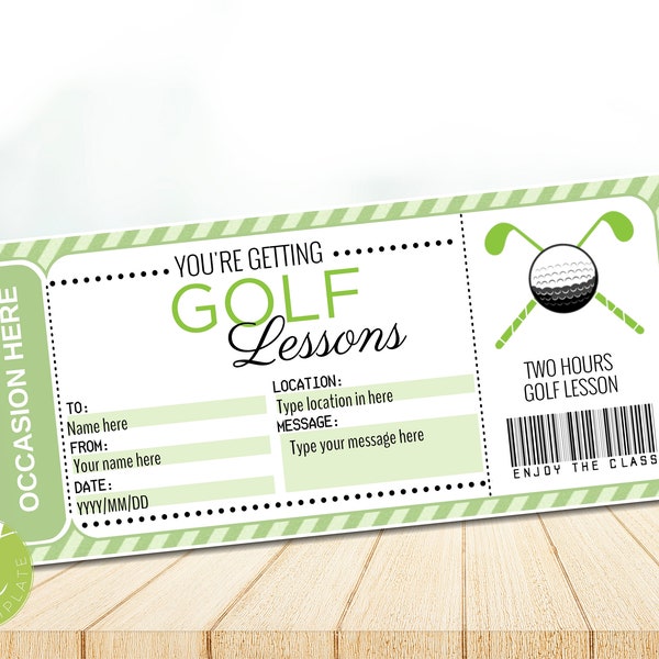 Golf Lesson Voucher - Etsy