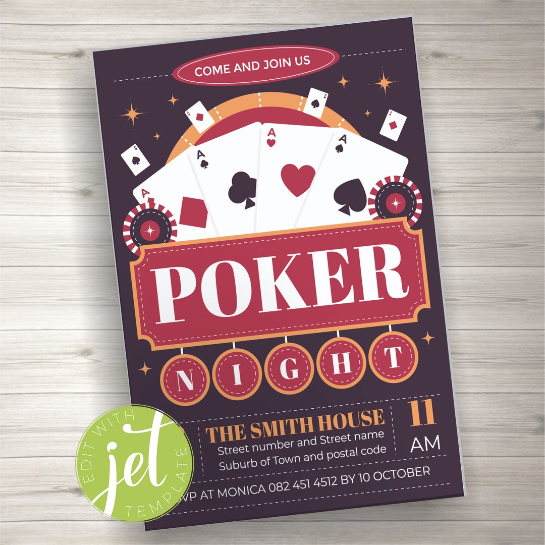 Editable Poker Night Invitation Printable Poker Invitation - Etsy