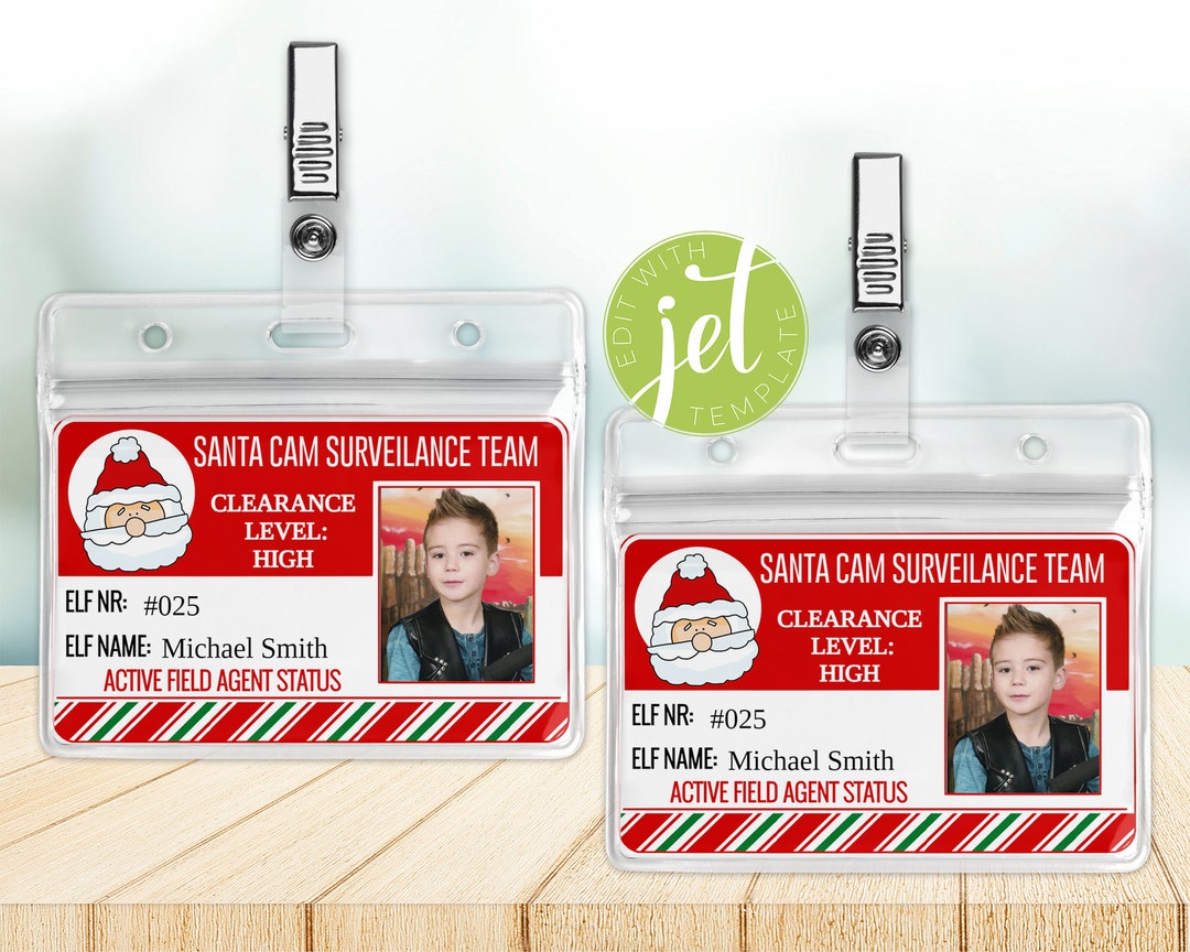 Editable Lost Elf ID Card Printable Template, Santa ID, Christmas Santa ...