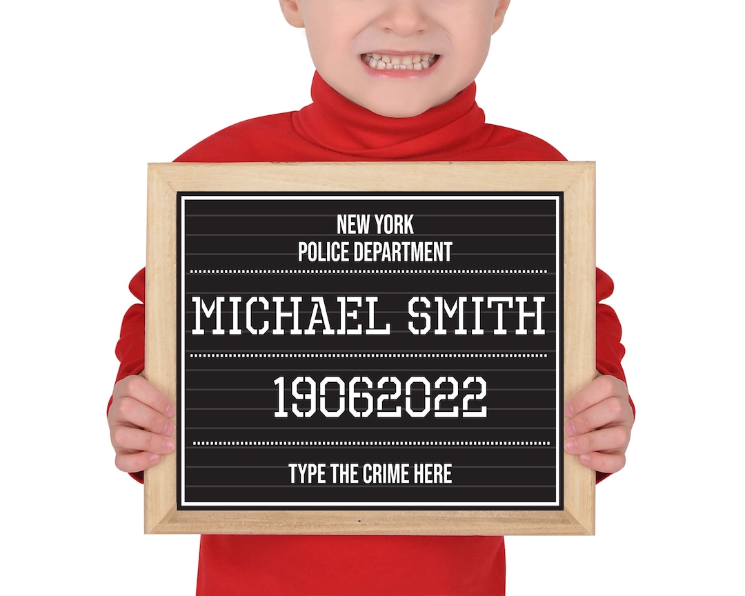 EDITABLE Mugshot Sign Board photo Booth Prop Mug Shot - Etsy Hong Kong