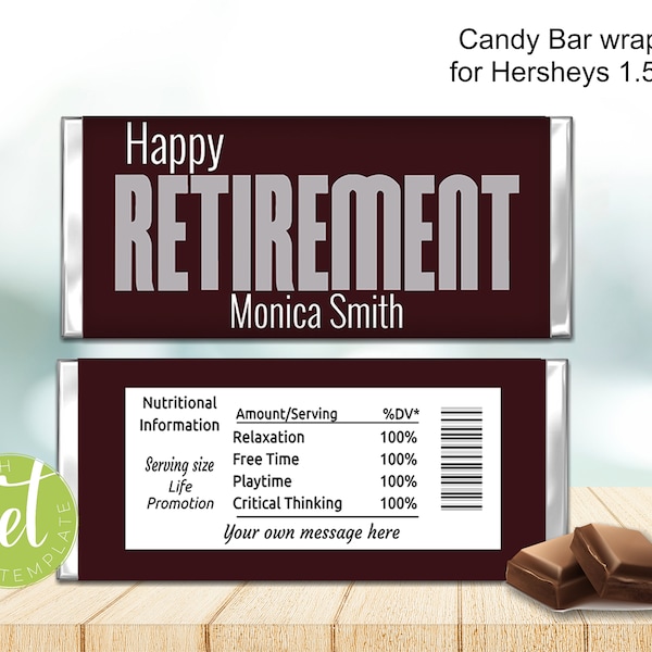 Retirement Candy Bar - Etsy