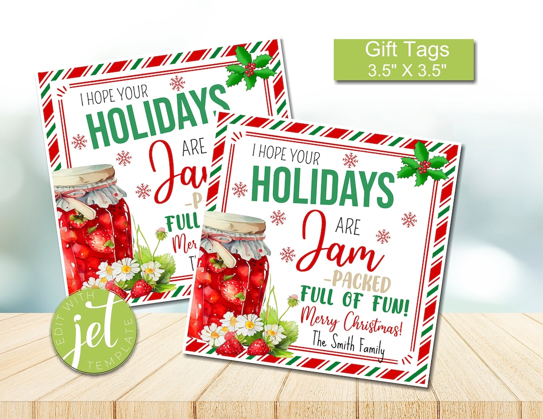 Editable Christmas Jam Gift Tag, Jam Packed With Fun Holiday Teacher ...