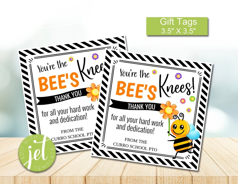 Editable You're the Bee's Knees Thank You for All That You Do Employee ...