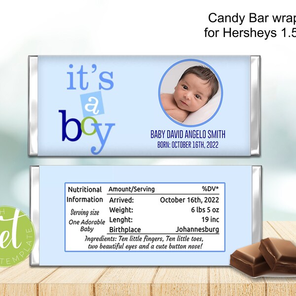 Baby Boy Candy Wrapper - Etsy