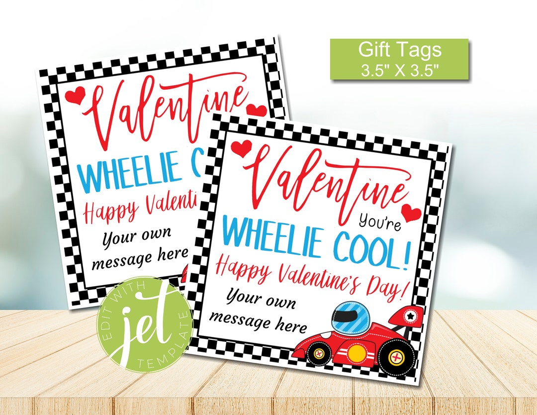 Editable Valentine Race Car Gift Tag Valentine Gift Tag - Etsy