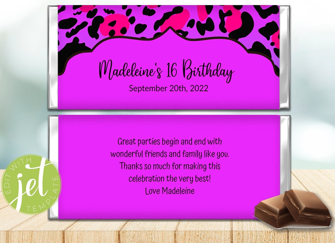 Editable Happy Birthday Candy Bar Wrappers, Birthday Party Favor ...