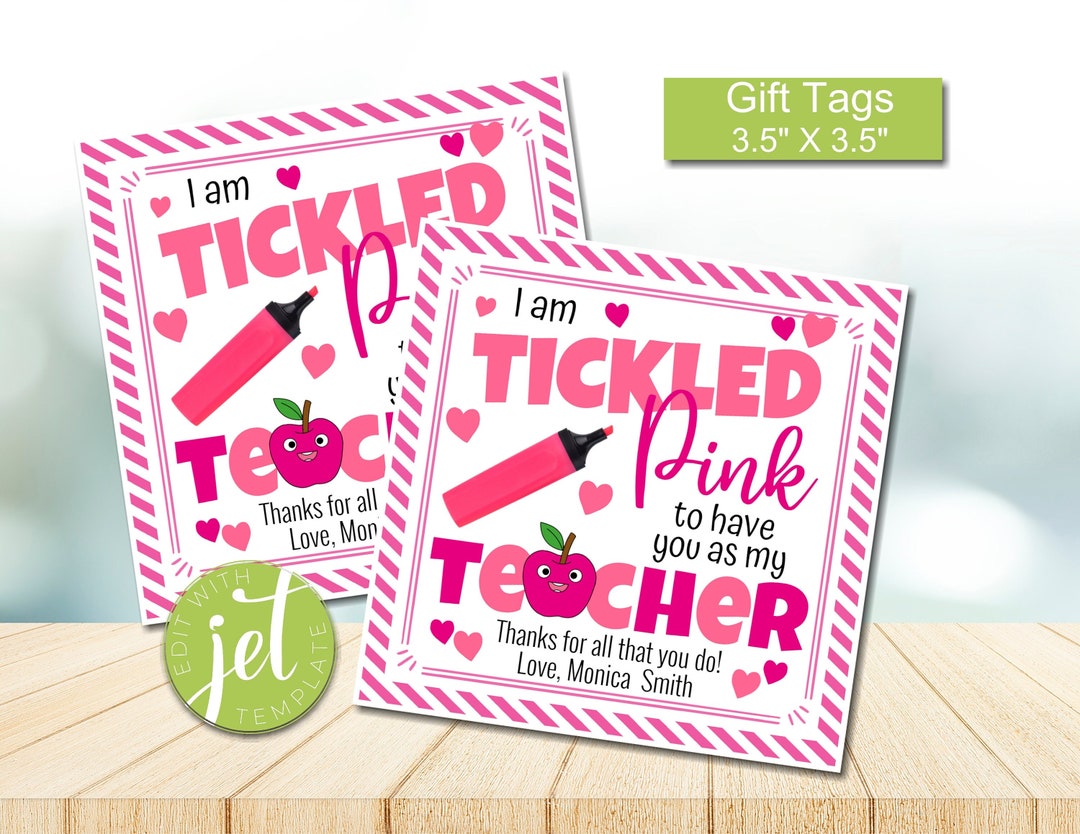 Editable Tickled Pink Gift Tag INSTANT DOWNLOAD We Are Tickled Pink You ...