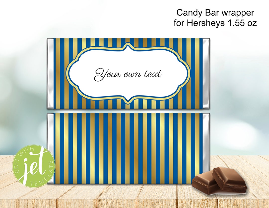 Editable Gold and Royal Blue Candy Bar Wrappers Gold and Blue - Etsy