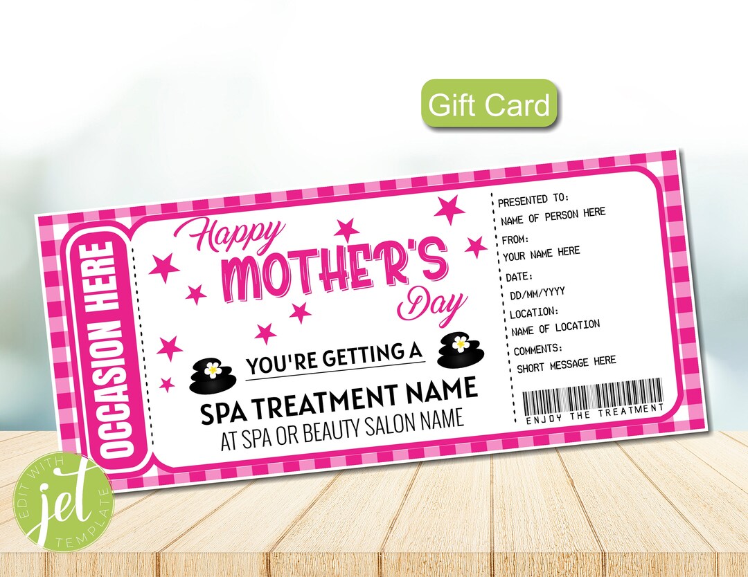 EDITABLE Spa Treatment Surprise Gift Voucher, Spa Day, Spa Treatment ...
