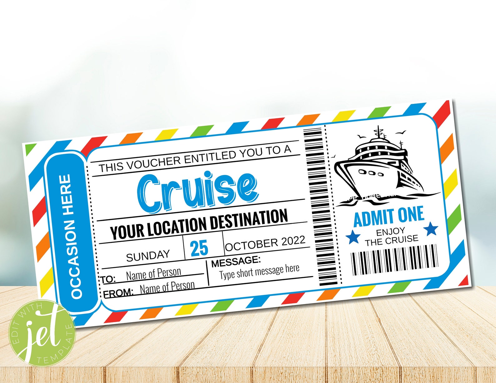 Editable Printable Cruise Ticket Boarding Pass Surprise - Etsy