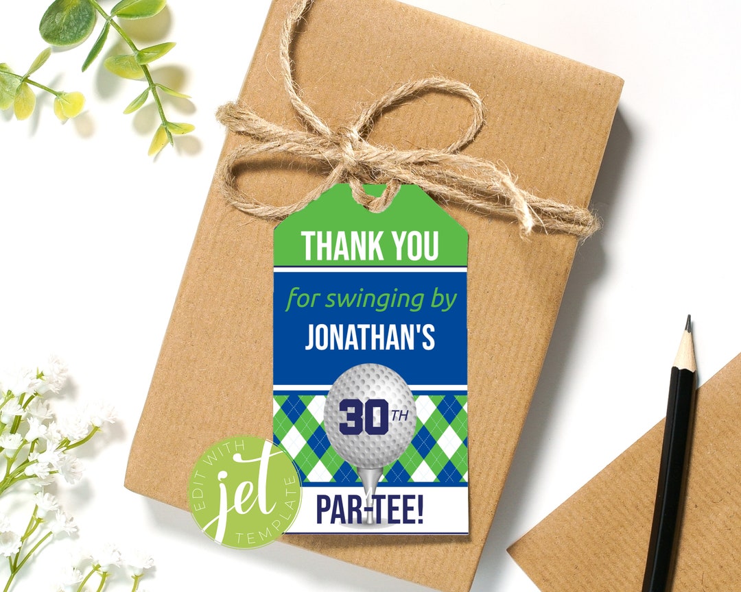 Editable Golf Gift Tags, Par Tee Favor Tag, Golf Birthday, Thanks for ...