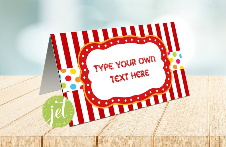 Editable Carnival Food Labels Template Carnival Theme Party - Etsy