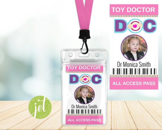 Editable Toy Doctor Name Tag Toy Doc Party Printable Doctor | Etsy