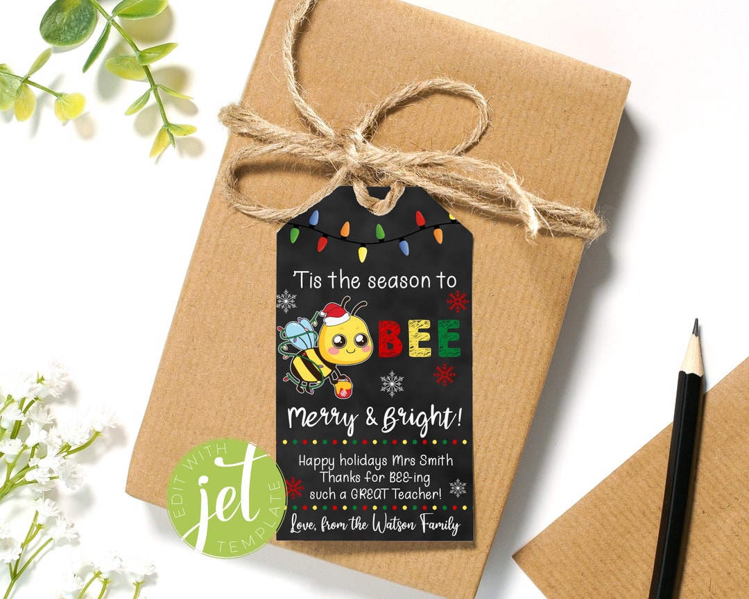Editable Christmas Gift Tag Chapstick Bee Tag Volunteer - Etsy