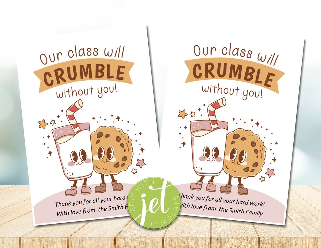 Editable Teacher Appreciation Gift, Cookie Tags, Teacher Thank You Card ...
