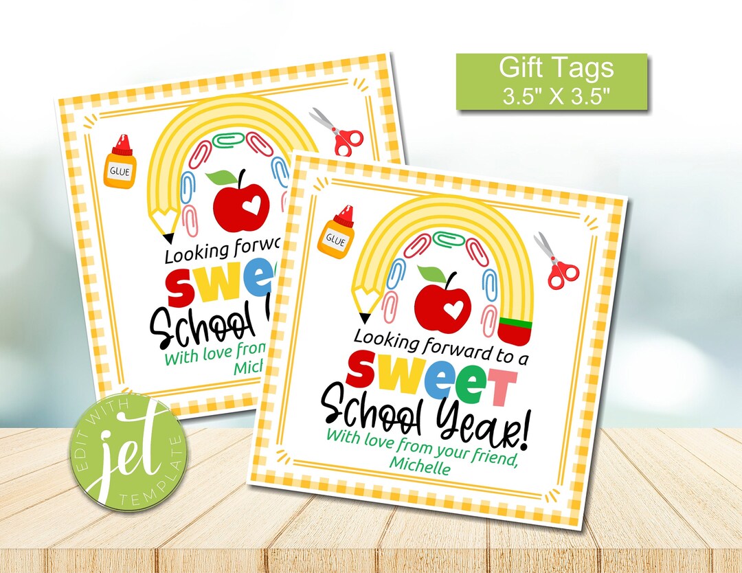 EDITABLE Back to School Gift, Rainbow Sweet School Year First Day of ...