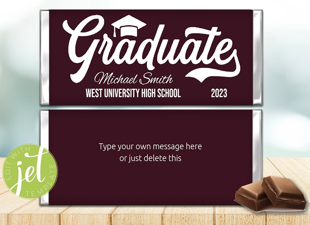 Editable Graduate Candy Bar Label, Graduation Candy Bar, Graduation ...