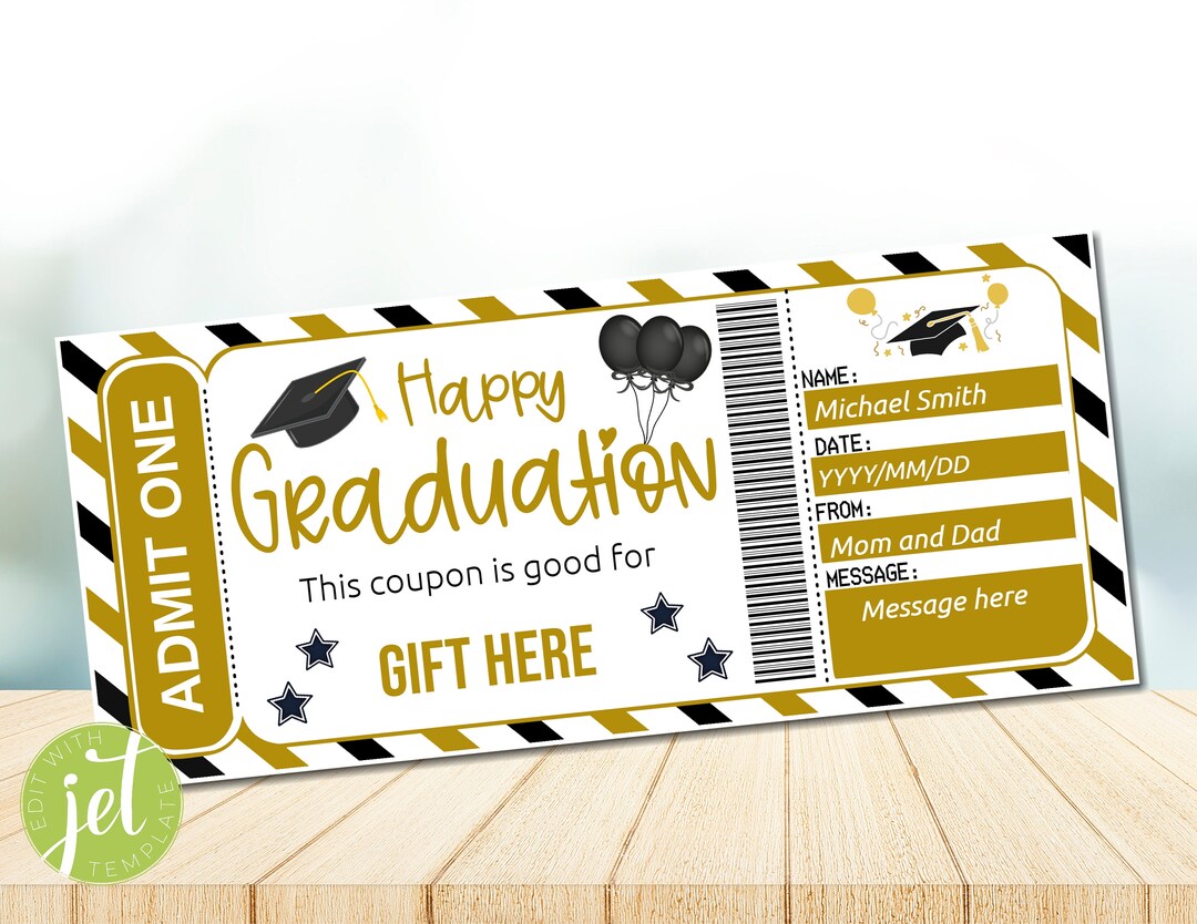 Editable Graduation Gift Graduation Gifts Editable Coupons - Etsy