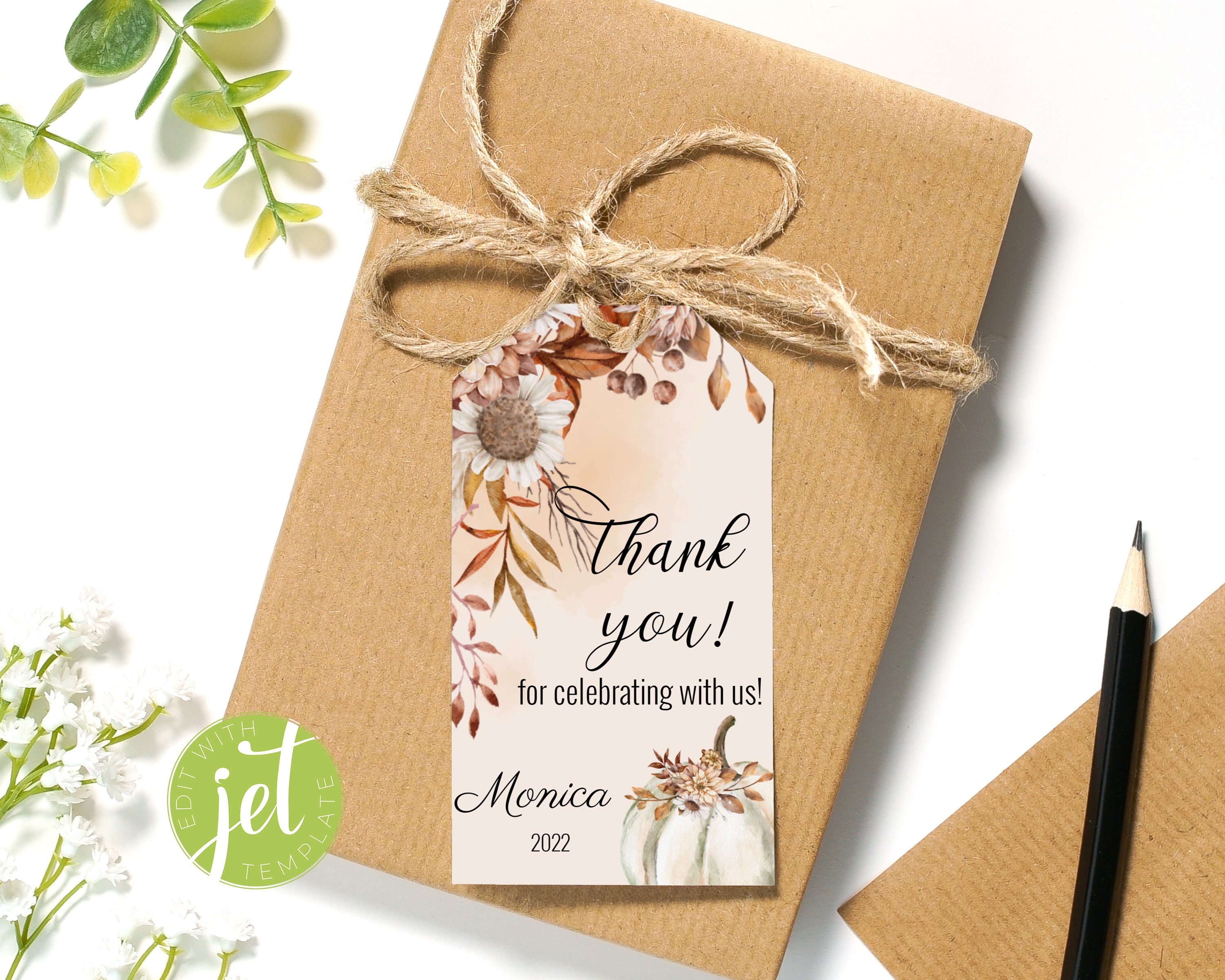 Editable Pumpkin Fall Gift Tag Template Baby Shower Gift Tag - Etsy ...