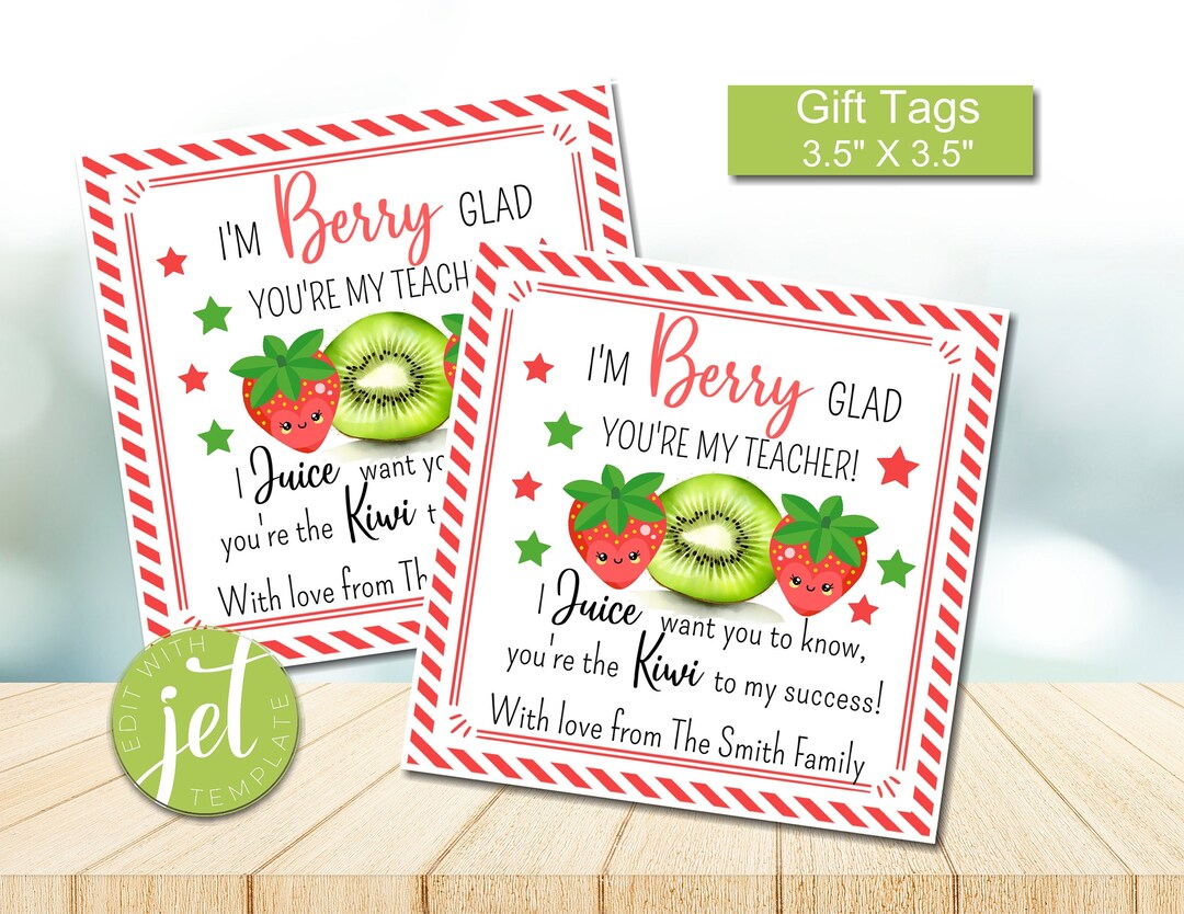 Editable I'm BERRY Glad You're My Teacher You're - Etsy